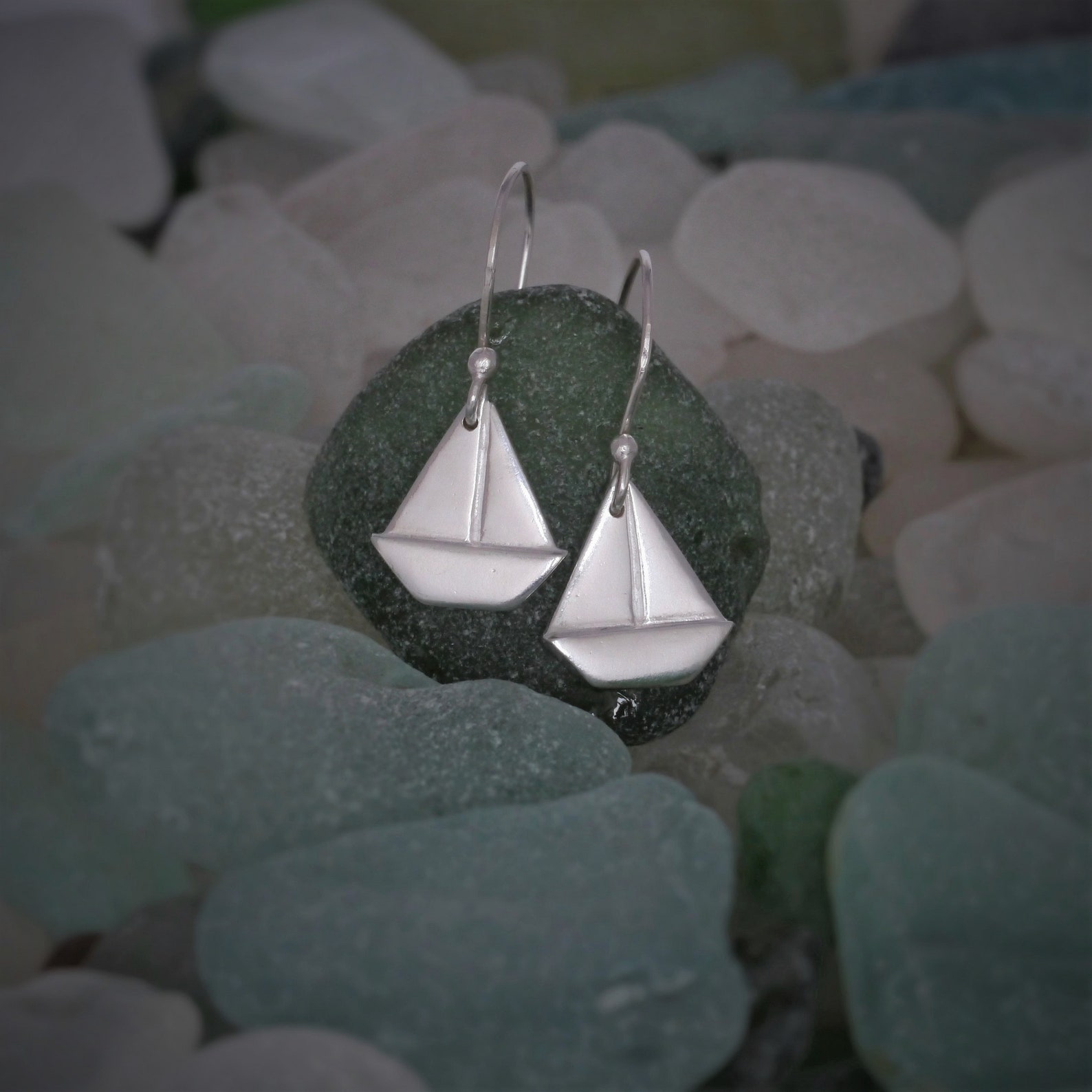 Eco Friendly Silver Boat Earrings Silver Sailboat Earrings - Etsy