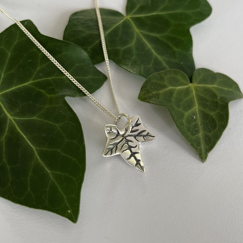 Tiny Silver Ivy Leaf Pendant Ivy Leaf Necklace Ivy Leaf - Etsy