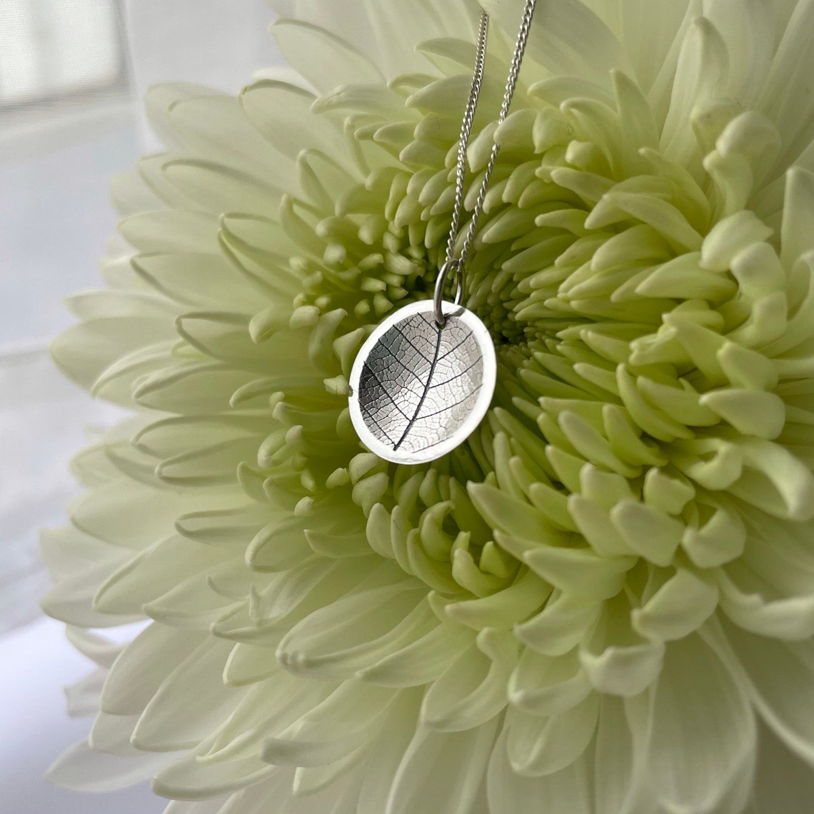 Recycled Silver Small Leaf Dome Pendant Handmade Silver Leaf - Etsy