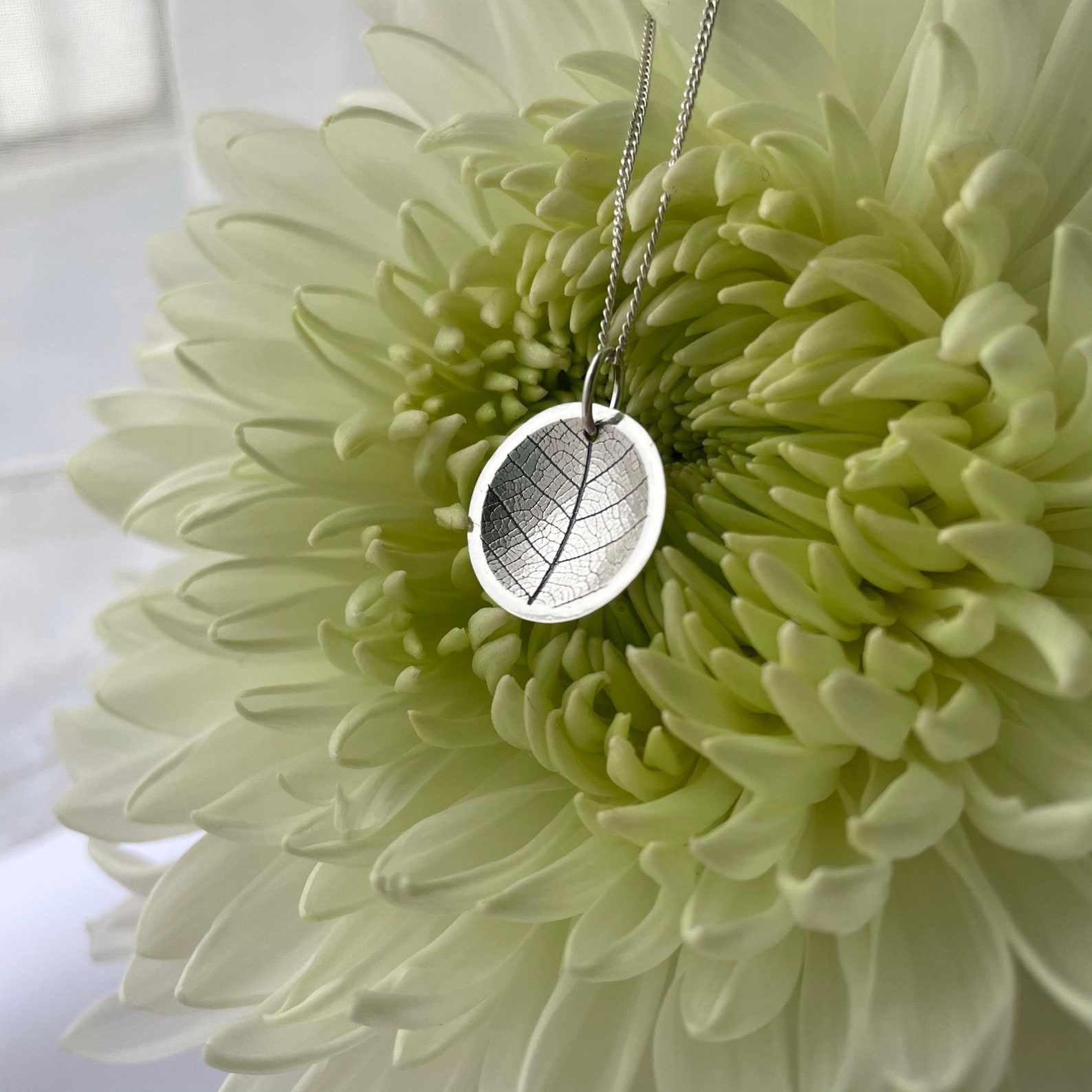 Recycled Silver Small Leaf Dome Pendant Handmade Silver Leaf - Etsy