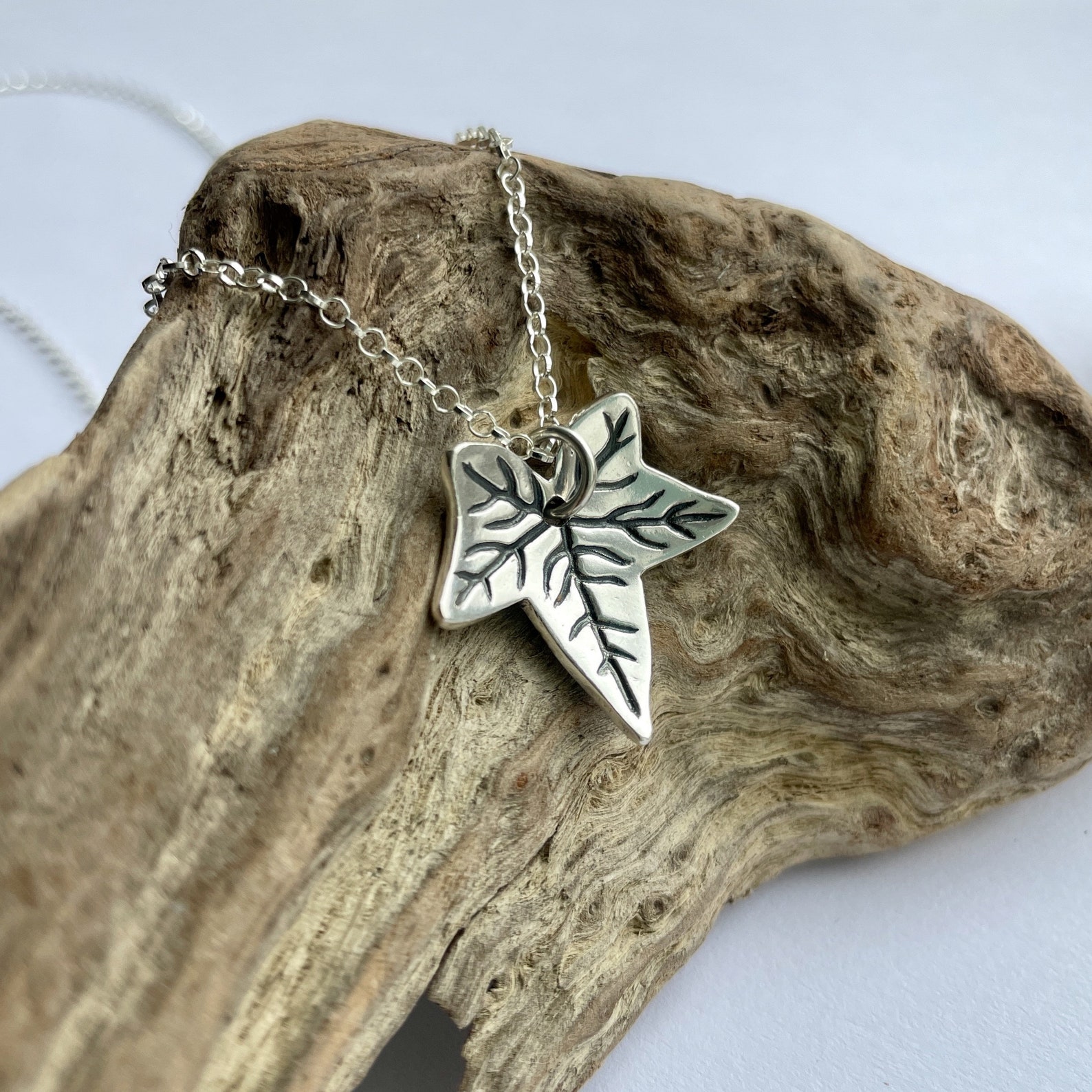 Recycled Silver Ivy Leaf Pendant | Handmade Ivy Pendant | Ivy Leaf ...