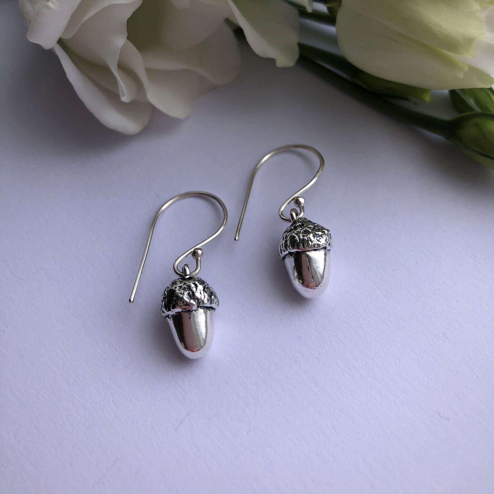 Small Handmade Silver Acorn Pendant | Eco Silver Acorn Necklace ...