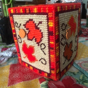 Fall Orange Leaves Tissue Box Cover - Etsy