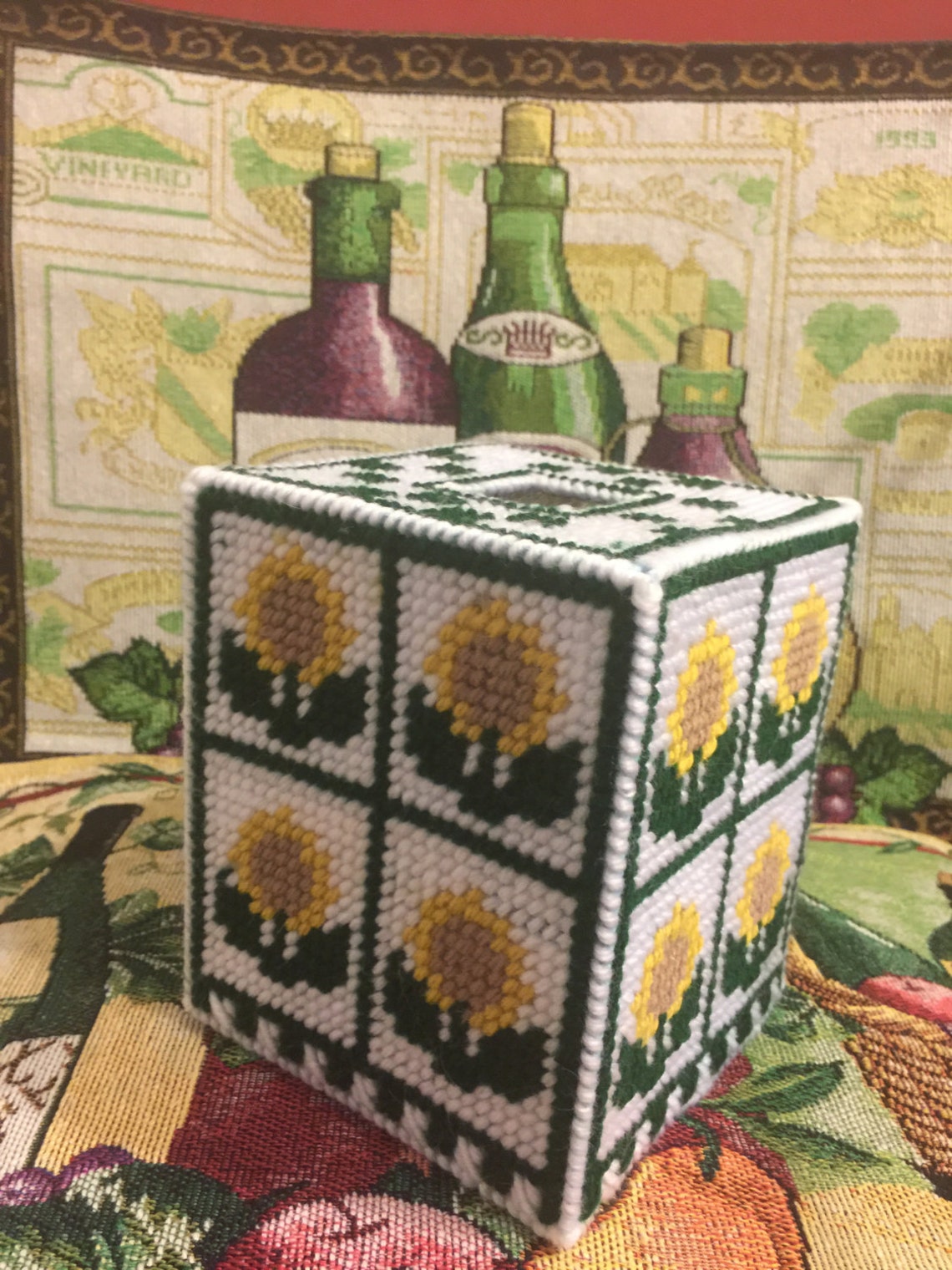 Sunflower Tissue Box Cover - Etsy