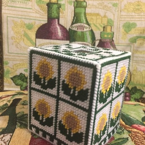 Sunflower Tissue Box Cover - Etsy