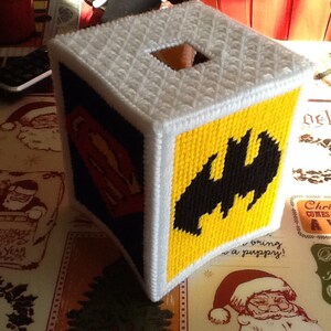 Super Hero Plastic Canvas Tissue Box Cover - Etsy