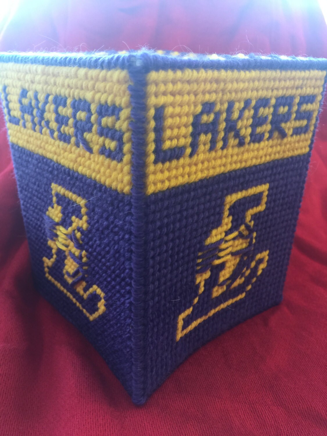 Lakers Tissue Box Cover in Plastic Canvas - Etsy