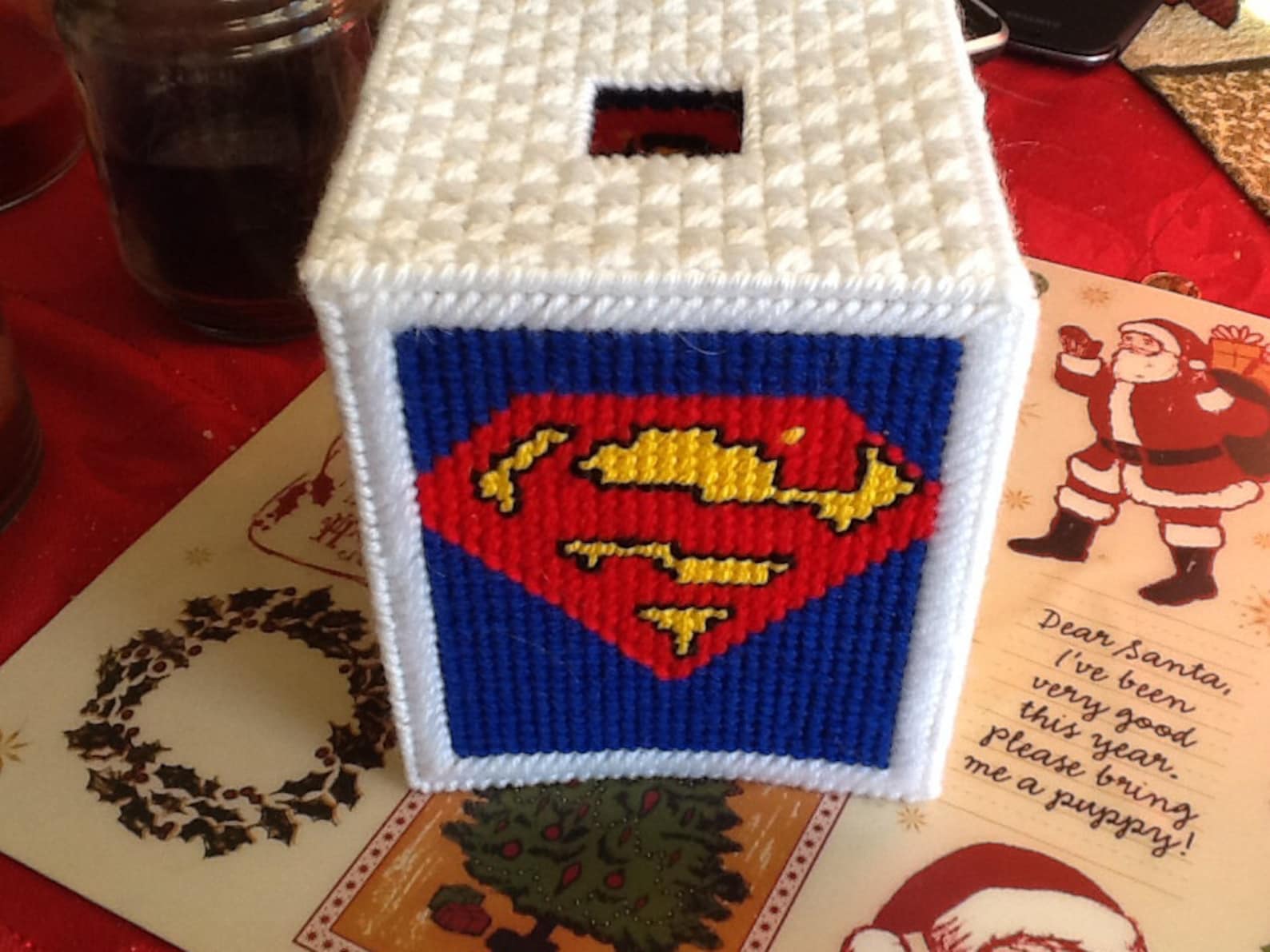 Super Hero Plastic Canvas Tissue Box Cover - Etsy