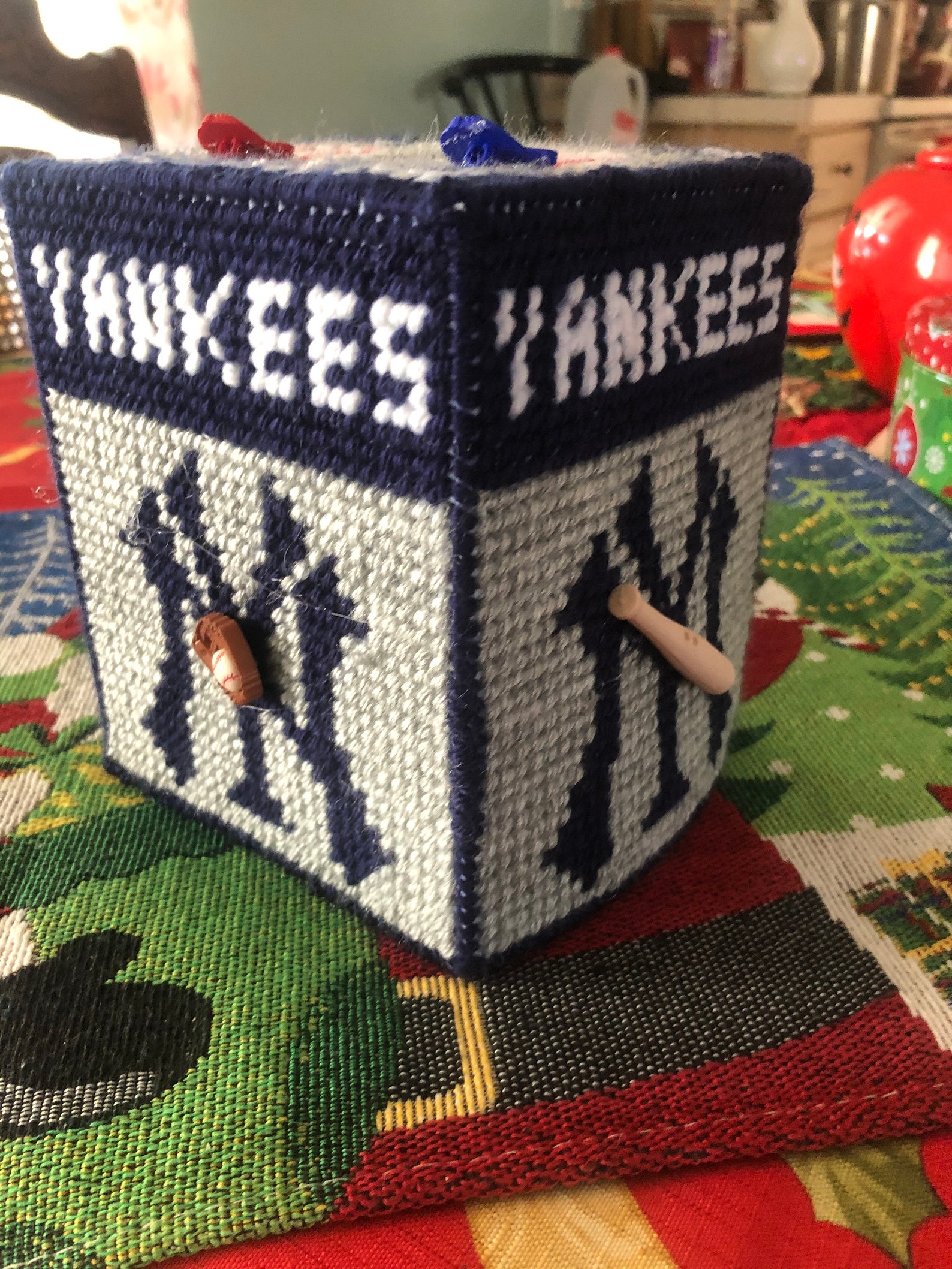 Yankees Plastic Canvas Tissue Box Cover - Etsy