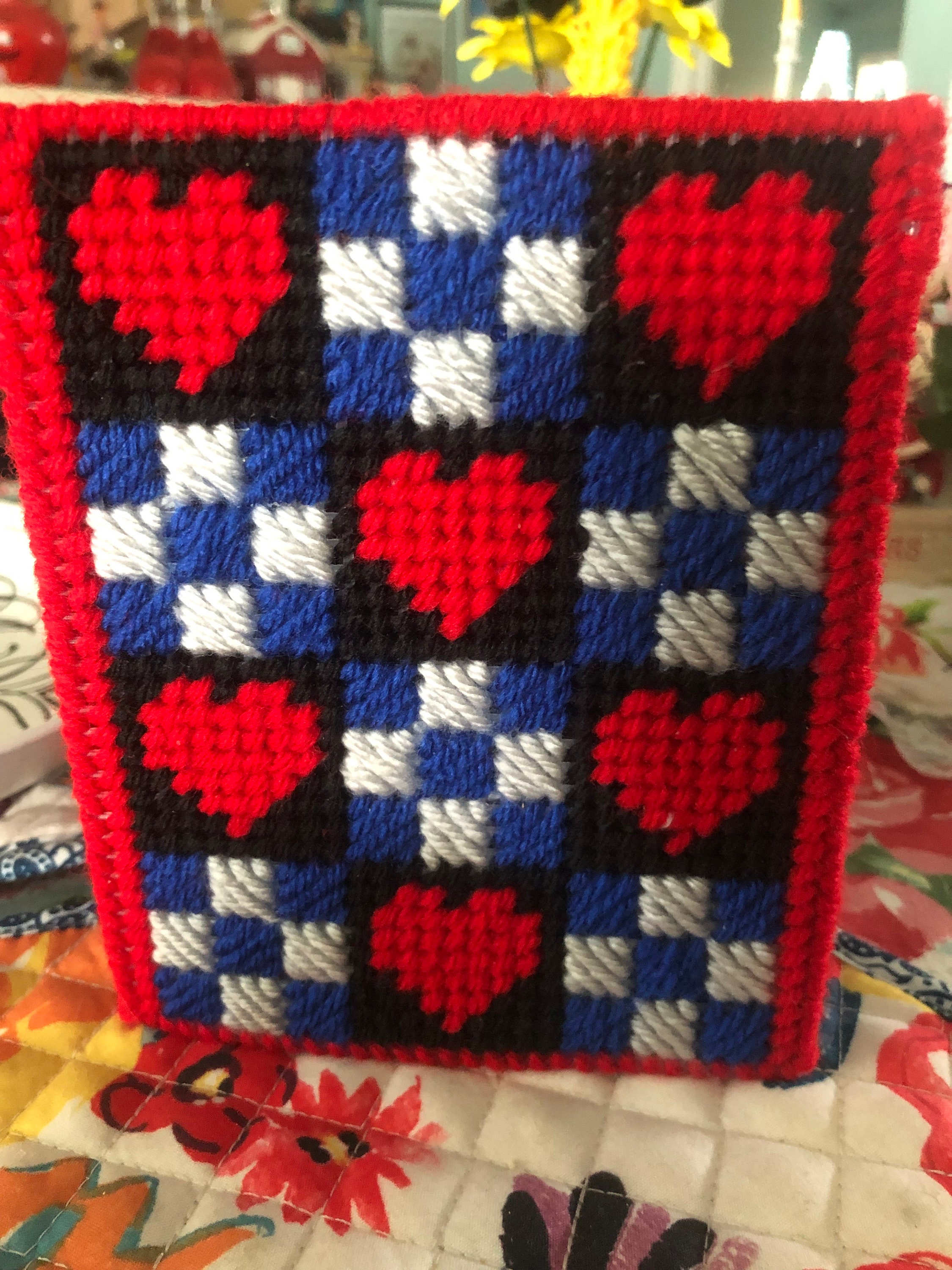 Red Heart Tissue Box Cover - Etsy