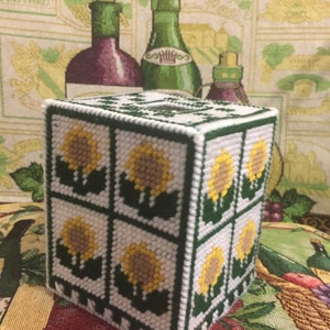 Sunflower Tissue Box Cover - Etsy