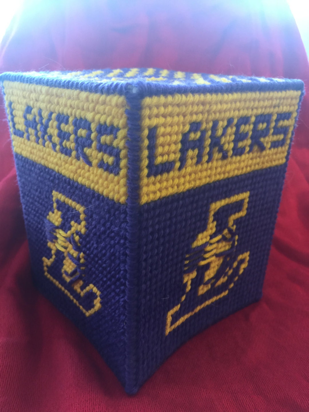 Lakers Tissue Box Cover in Plastic Canvas - Etsy