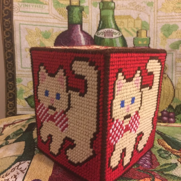 Plastic Canvas Cat Tissue Box Patterns - Etsy
