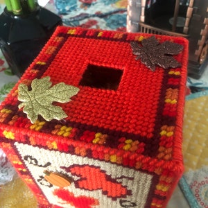 Fall Orange Leaves Tissue Box Cover - Etsy