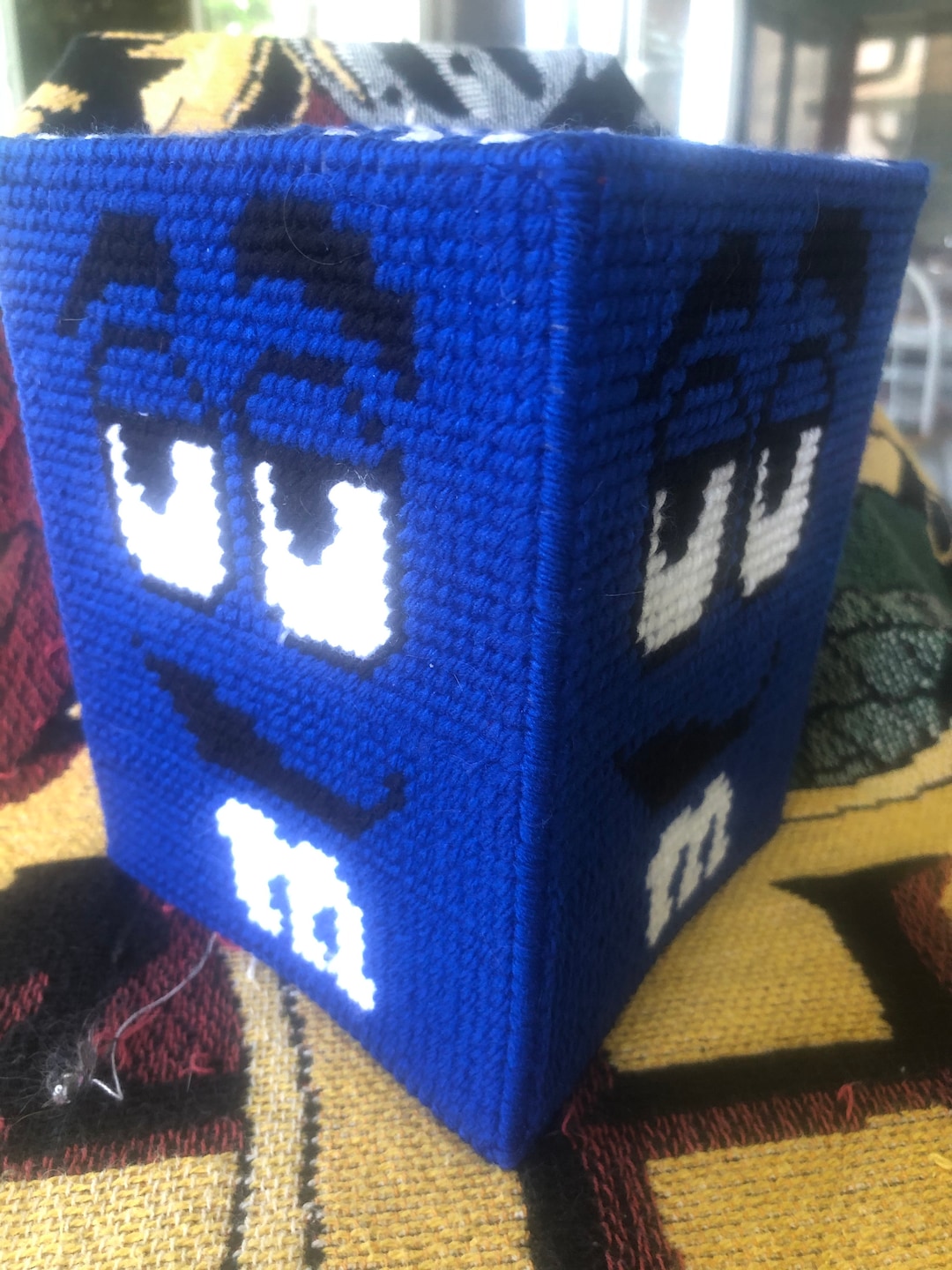 Blue M&M Tissue Box Cover - Etsy