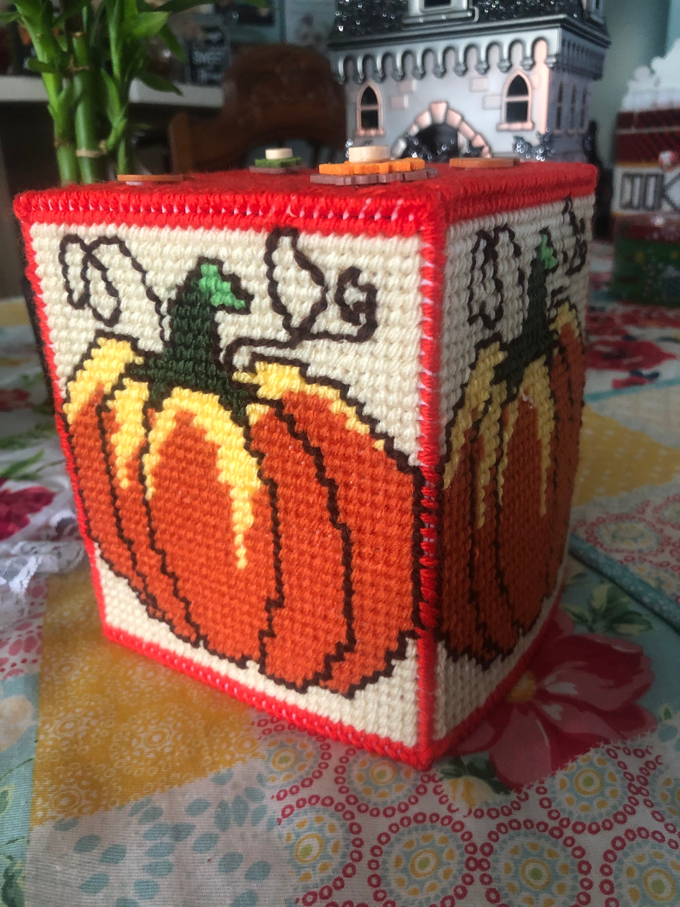 Fall Pumpkin Tissue Box Cover - Etsy