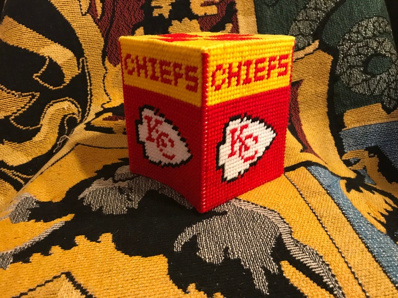Plastic Canvas Tissue Box Kansas City Chiefs - Etsy