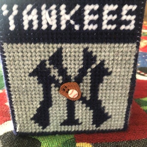 Yankees Plastic Canvas Tissue Box Cover - Etsy