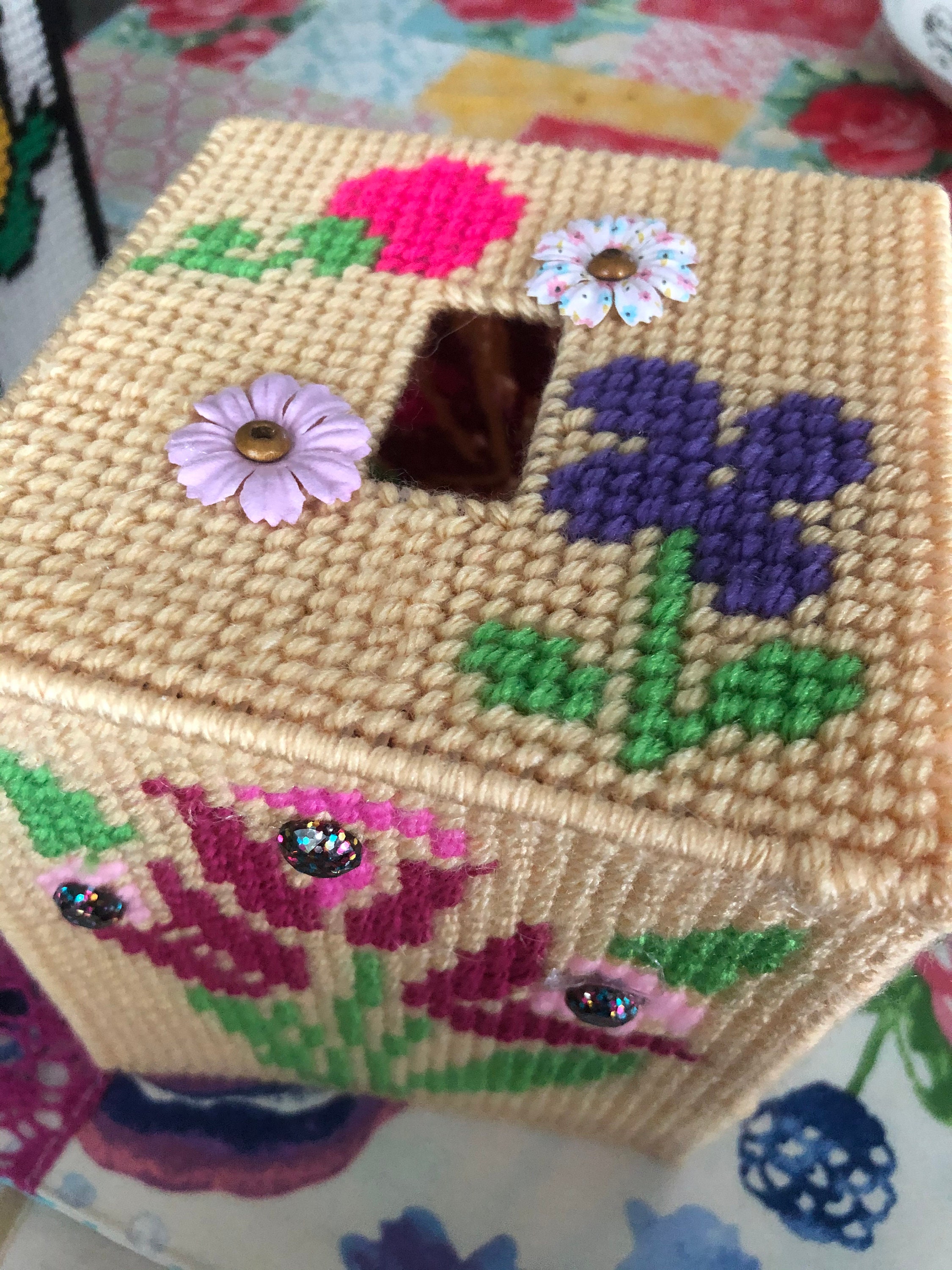 Floral Spring Tissue Box - Etsy