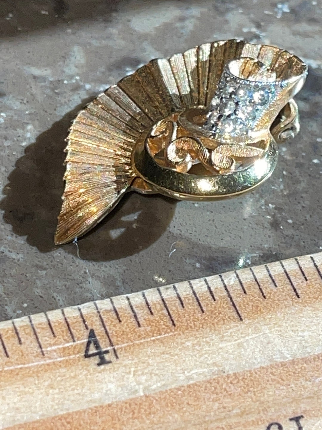 Vintage Glamorous JOMAZ Blinding Gold Plated Abstract Textured - Etsy