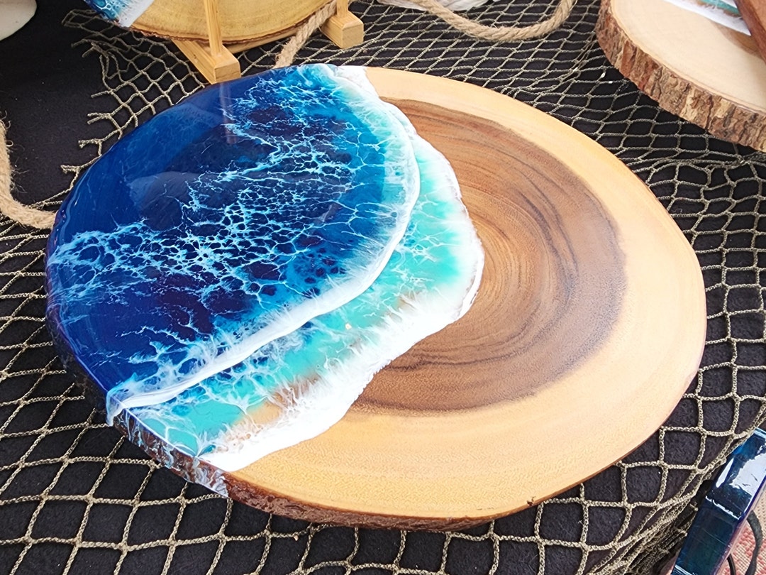 Epoxy Resin Ocean Waves Serving Platter. Mothers Day Gift. Beach Decor ...