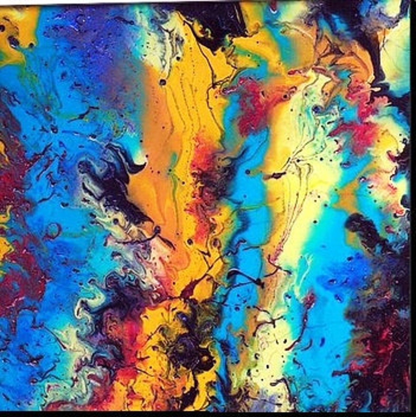 Original Resin Art Framed Canvas Painting Contemporary | Etsy