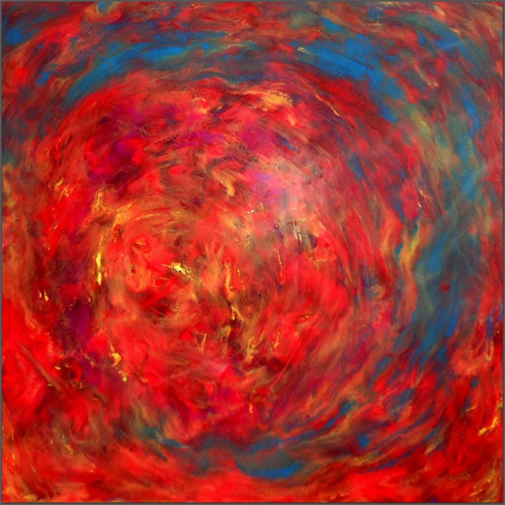 Red Abstract Painting Epoxy Resin Art Painting Large Canvas | Etsy