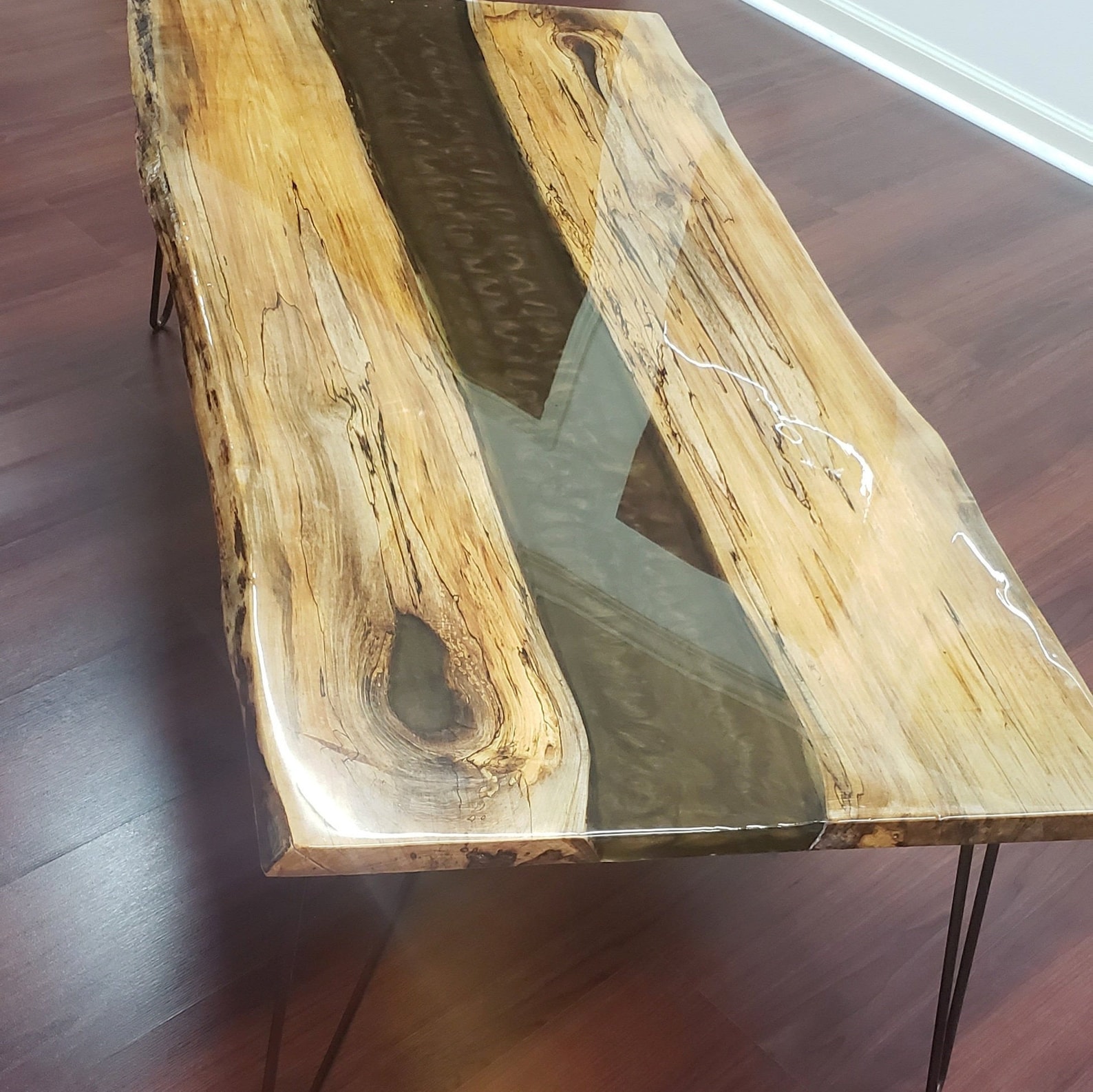 Live Edge River Table Epoxy and Wood Coffee Table Ambrosia - Etsy