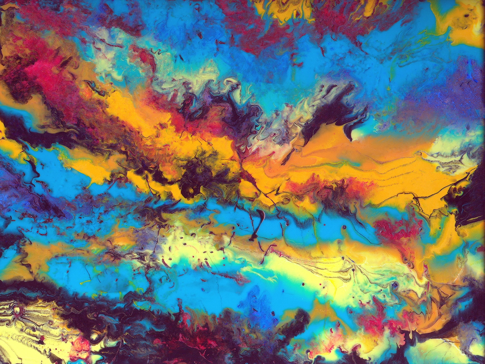 Giant Colorful Abstract Art Print on Canvas DIY Stretching | Etsy