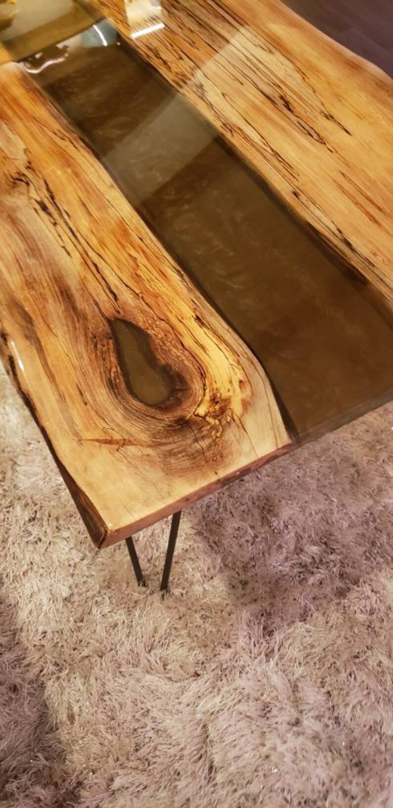 Live Edge River Table Epoxy and Wood Coffee Table Ambrosia - Etsy