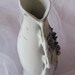 Vintage Bud Vase, White Urn Style, Blue Leaves, Pink Flowers, Gold ...