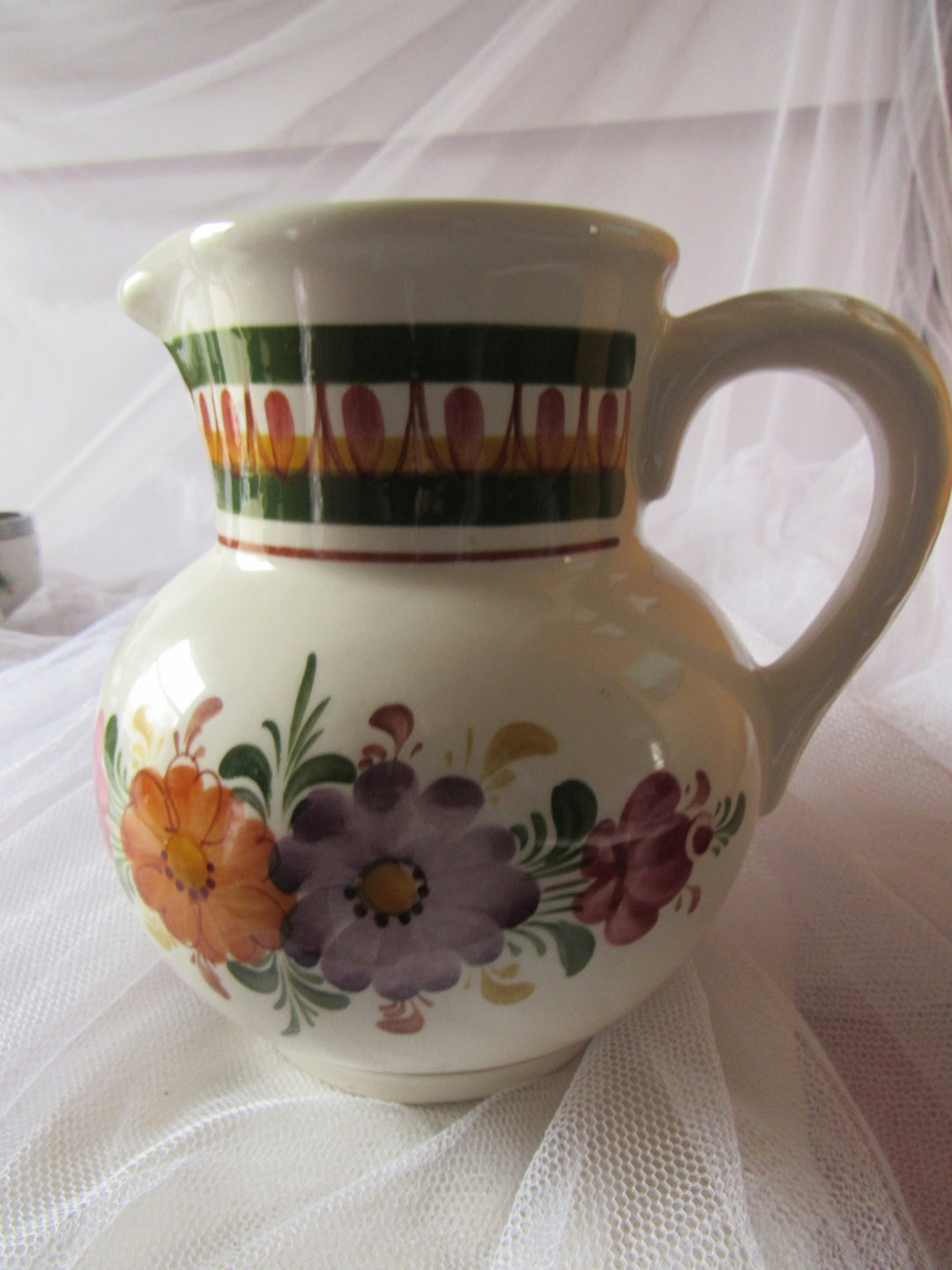 Vintage Ceramic Pitcher, Hand Pitcher, Wechsler Water Jug Schwaz ...