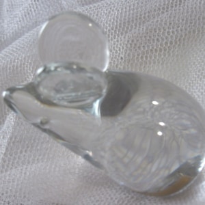 Vintage Swedish Art Glass Mouse Sculpture, Crystal Royal Krona MALERAS ...