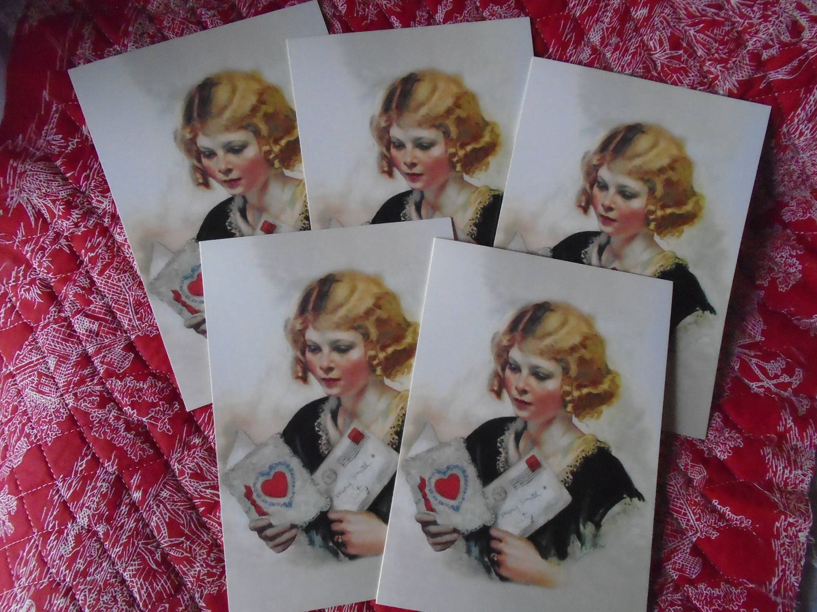 Pack of 7 Vintage Victorian Valentine Reproduction Art Cards - Etsy