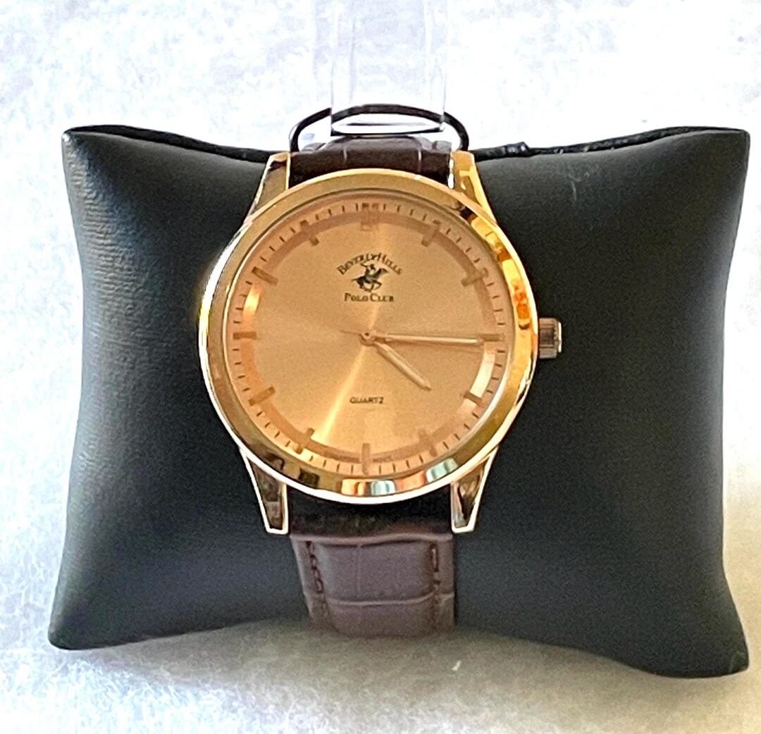Vintage Beverly Hills Polo Club Watch: Rose Gold Tone, Faux Leather ...