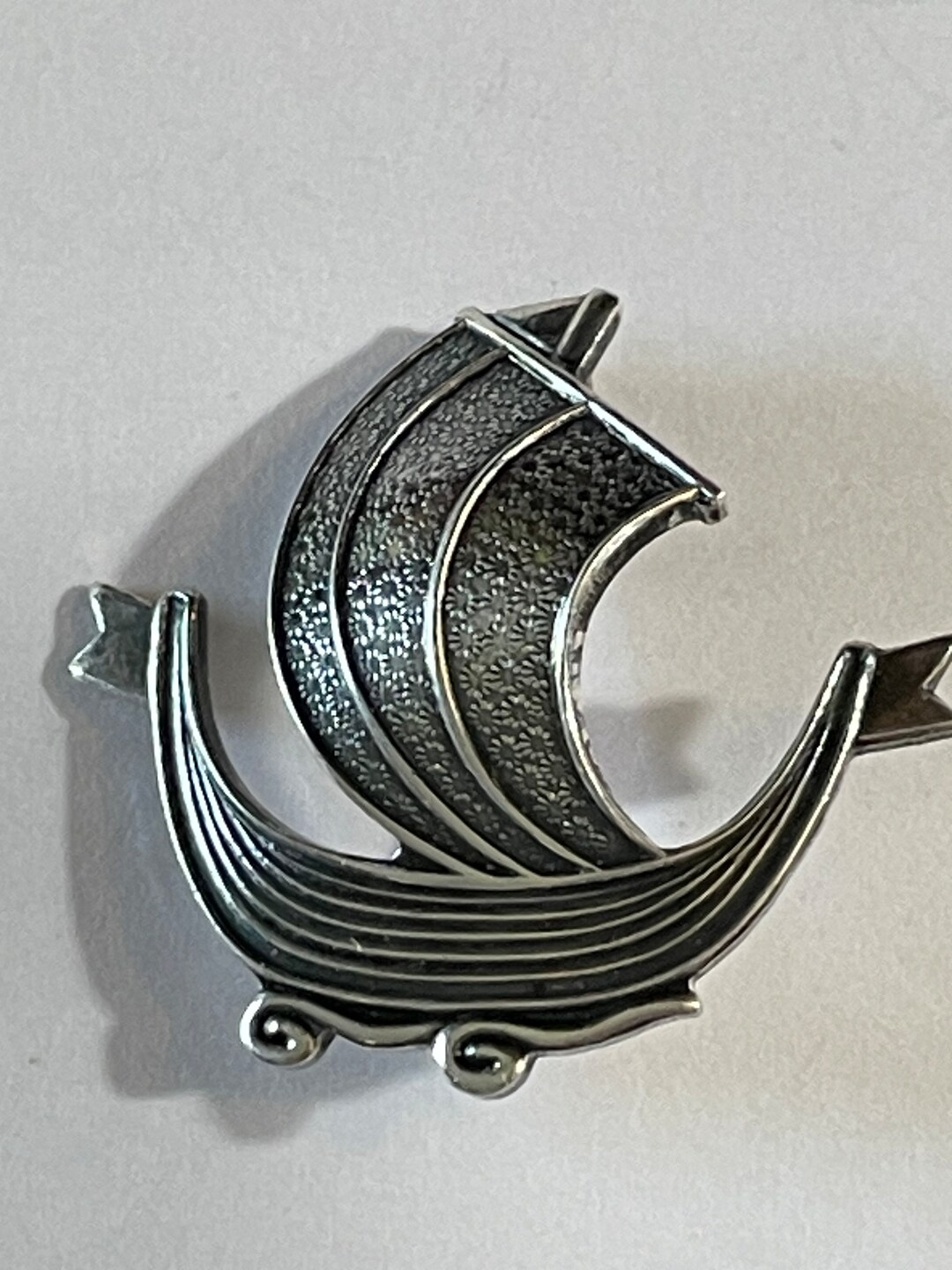 Vintage Norway Pin, 925 Sterling, Viking Boat Pin, Signed Aks Holmsen ...