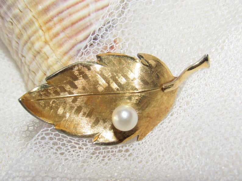 Vintage Krementz Pin/ Brooch Gold Leaf Broochcultured - Etsy
