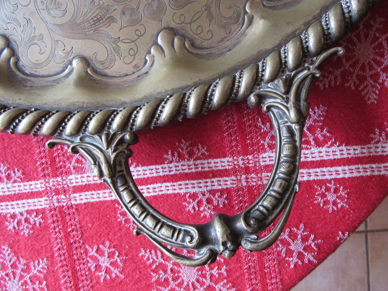 Vintage Very Large Brass Tray 35 Long 23 & | Etsy