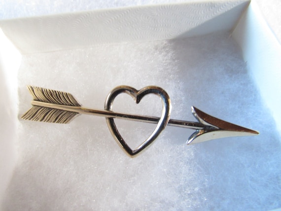 Vintage Pin, Valentine's Day Pin, Cupid's Arrow Thru … - Gem