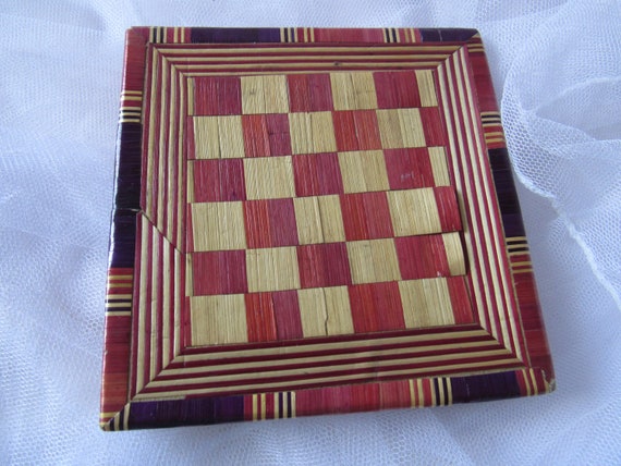 Vintage Box, Woven Lidded Box, Six Antique Hankies, C… - Gem