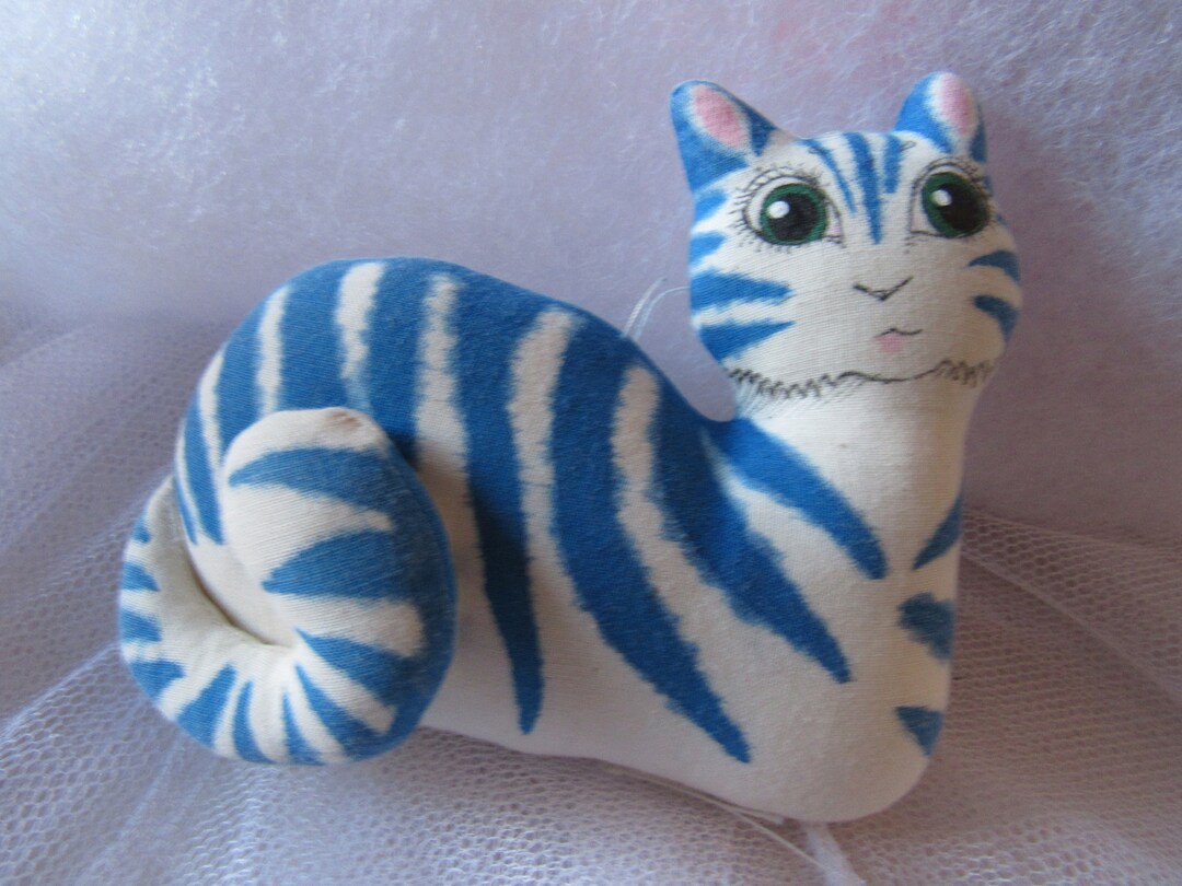 Kitty Ornament, Fabric Ornament, Signed Schappach-hermes, Handmade ...