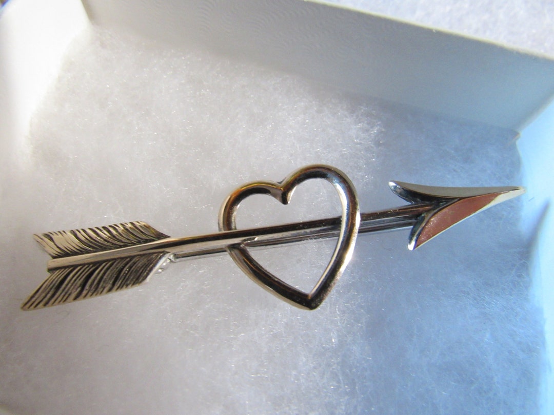 Vintage Pin, Valentine's Day Pin, Cupid's Arrow Thru Love's Heart ...