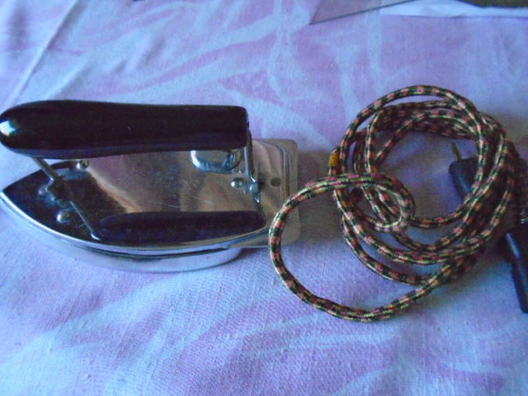 Vintage Chrome Lightweight Folding Iron With Power Cord, the Fiery ...