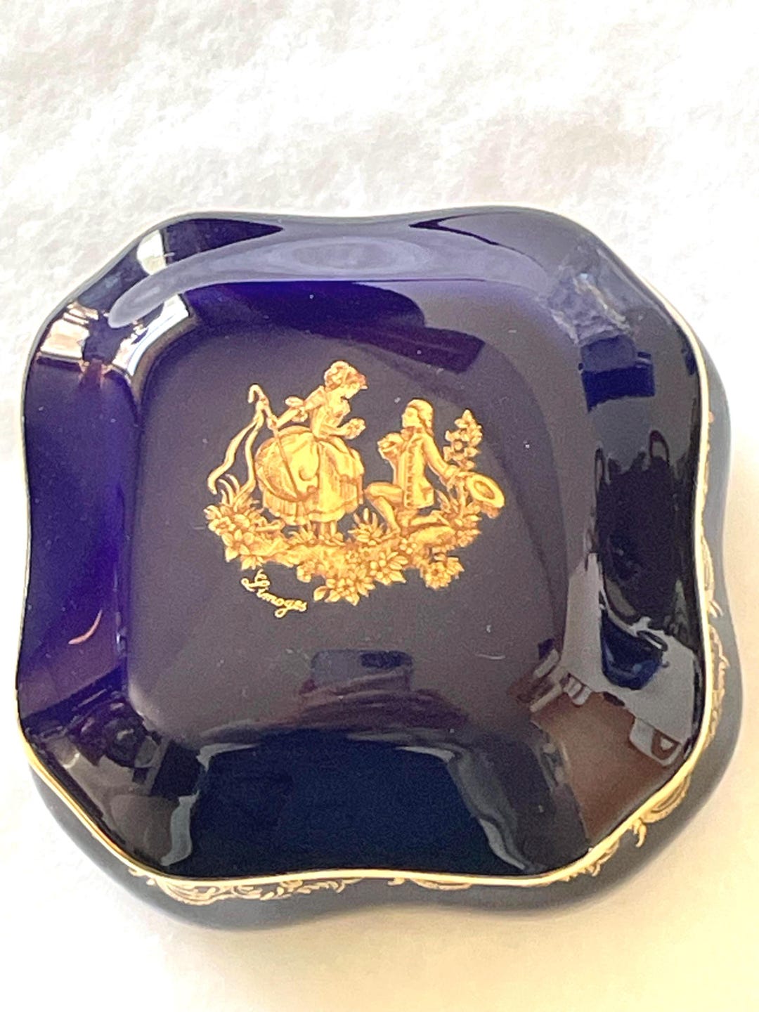 Vintage French Limoges Castel, Cobalt Blue With 22K Gold Trim and ...