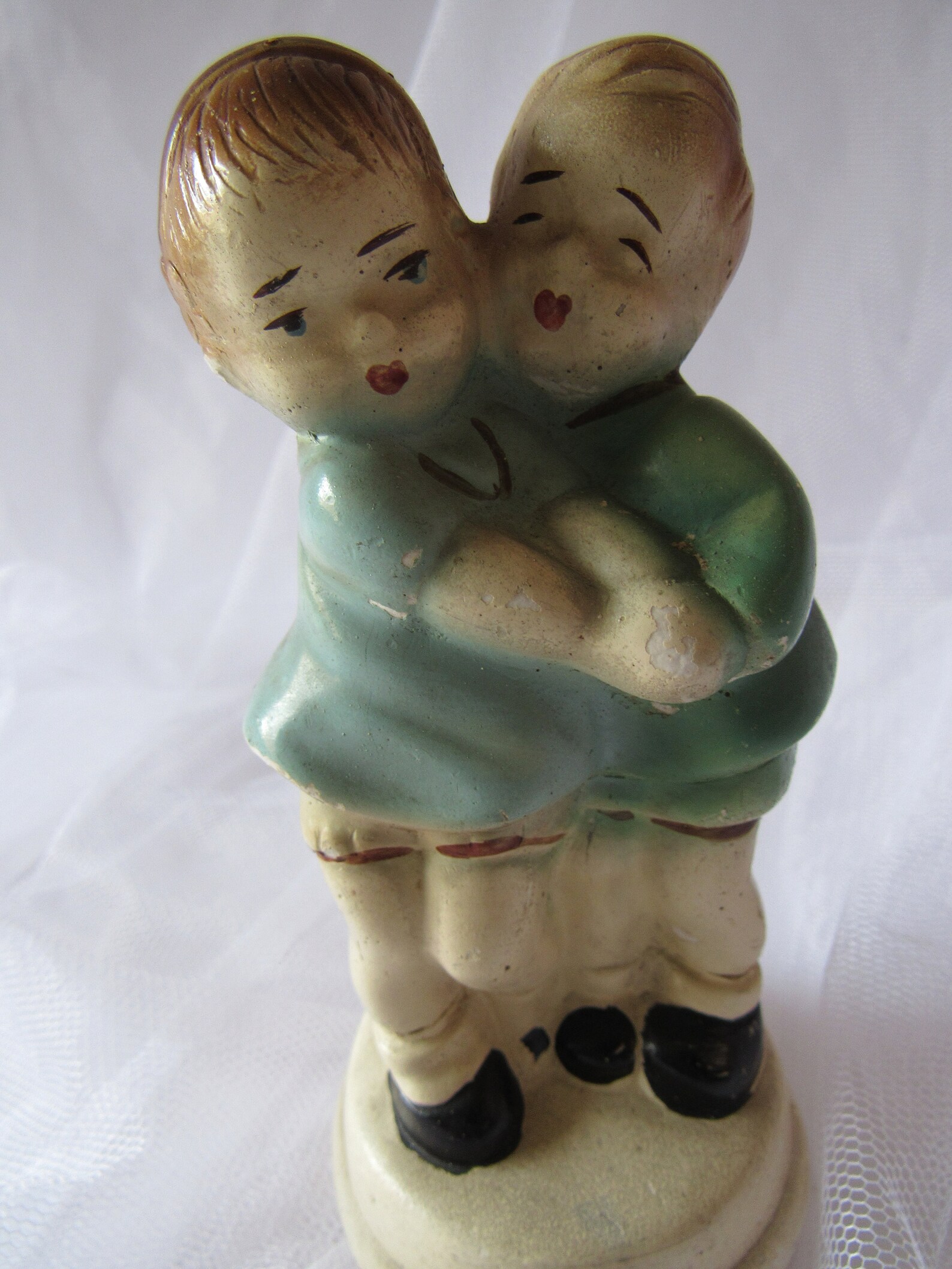 Vtg Chalk Figurine Children Hugging Hand Painted 5 & - Etsy
