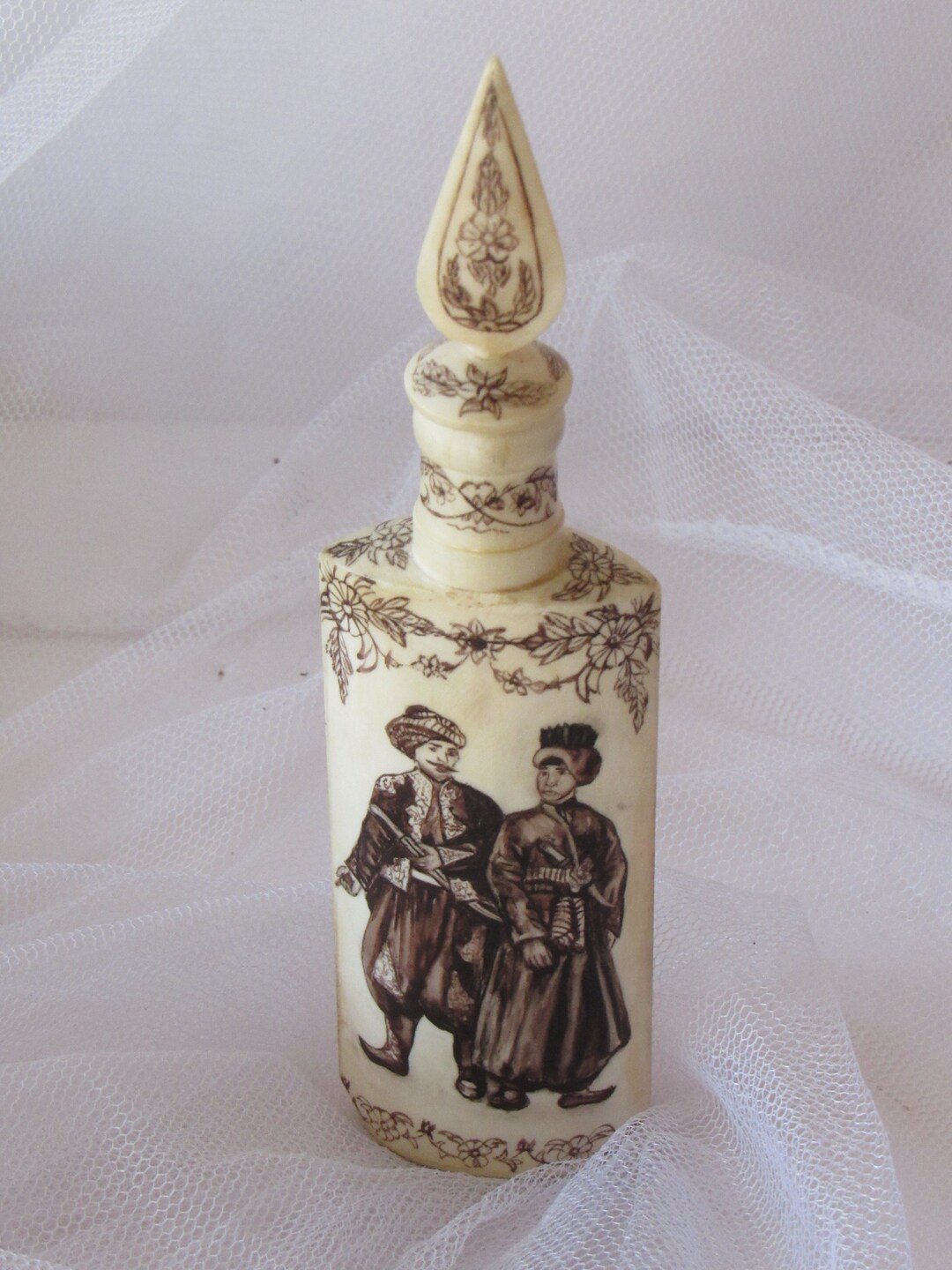 Vintage Perfume Bottle, Made in Turkey, 6 & 3/4" Tall, Handmade, Hand ...