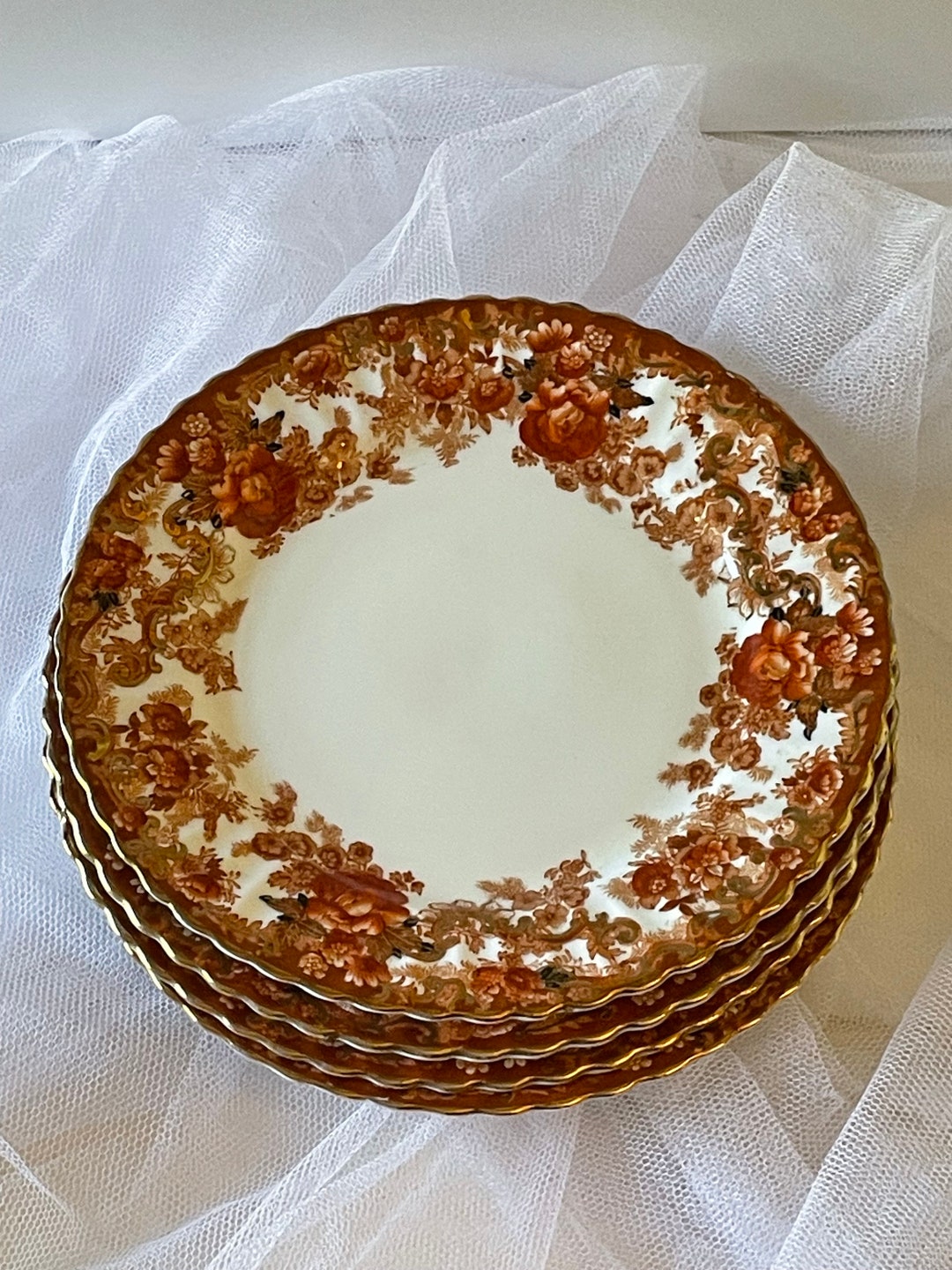 Vintage Embassy Ware, 4 Dessert Plates, Bone China, Made in Fondeville ...