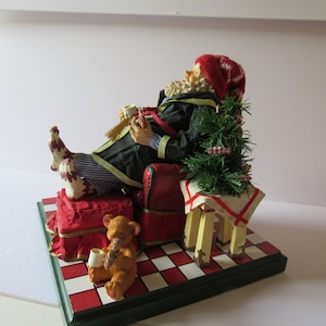 Vintage Christmas, Tabletop Santa, Holiday Workshop, Handcrafted Resin ...