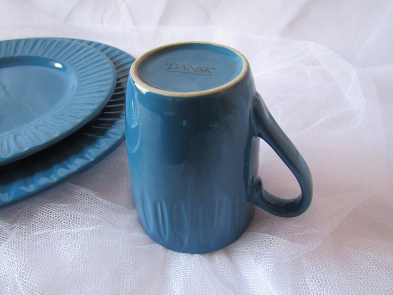 Vintage Dansk Medium Blue the Burbs Pattern 4piece Place | Etsy