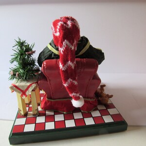 Vintage Christmas, Tabletop Santa, Holiday Workshop, Handcrafted Resin ...